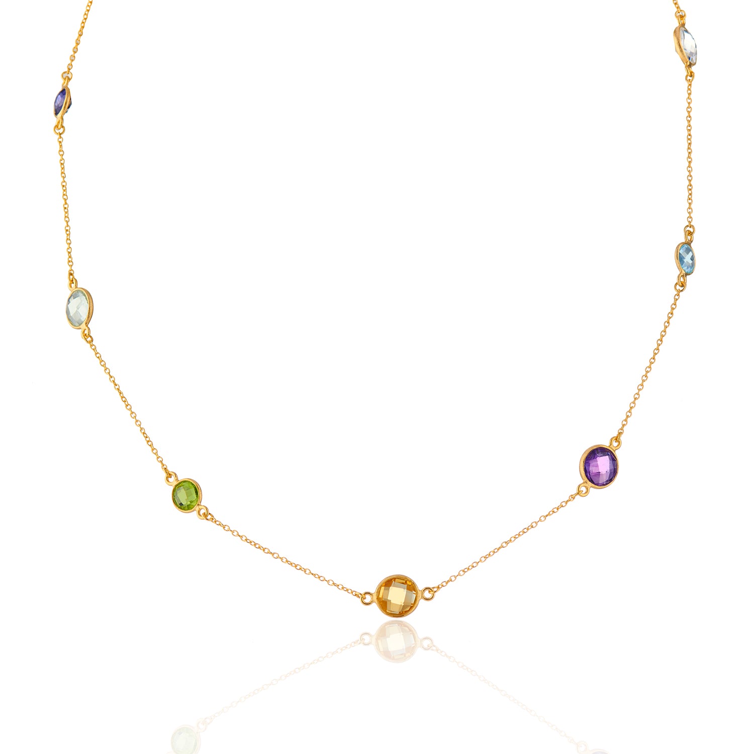 Chennai Long Luxury Gemstone & Gold 36inch Necklace | Auree Jewellery ...